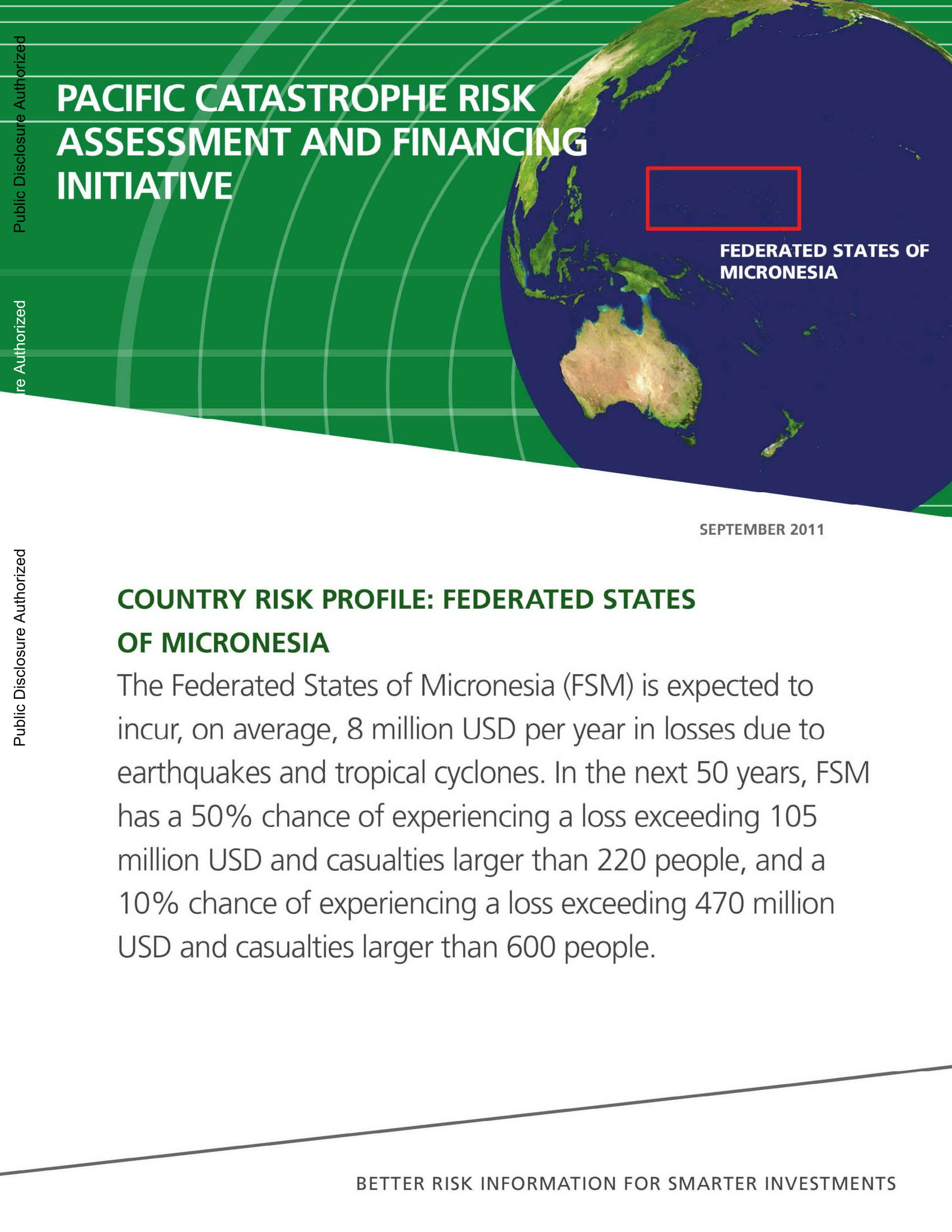 Country Risk Profile: Federated States of Micronesia | GFDRR